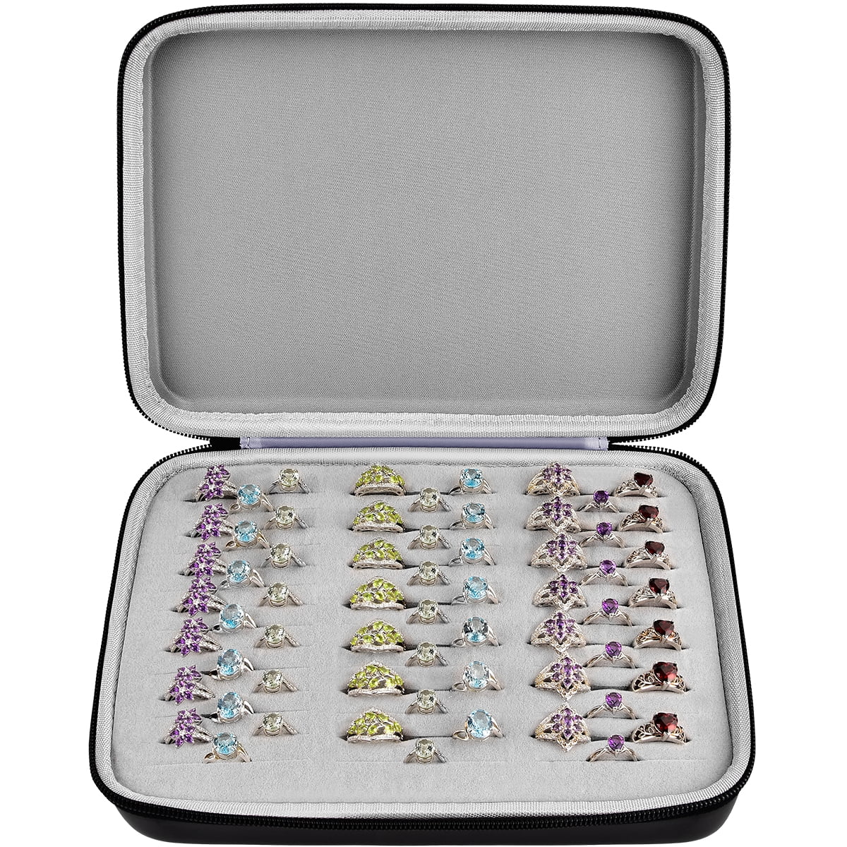 Fleurvie Ring Organizer Storage Box, Jewelry Ring Collector Box with 42 ...