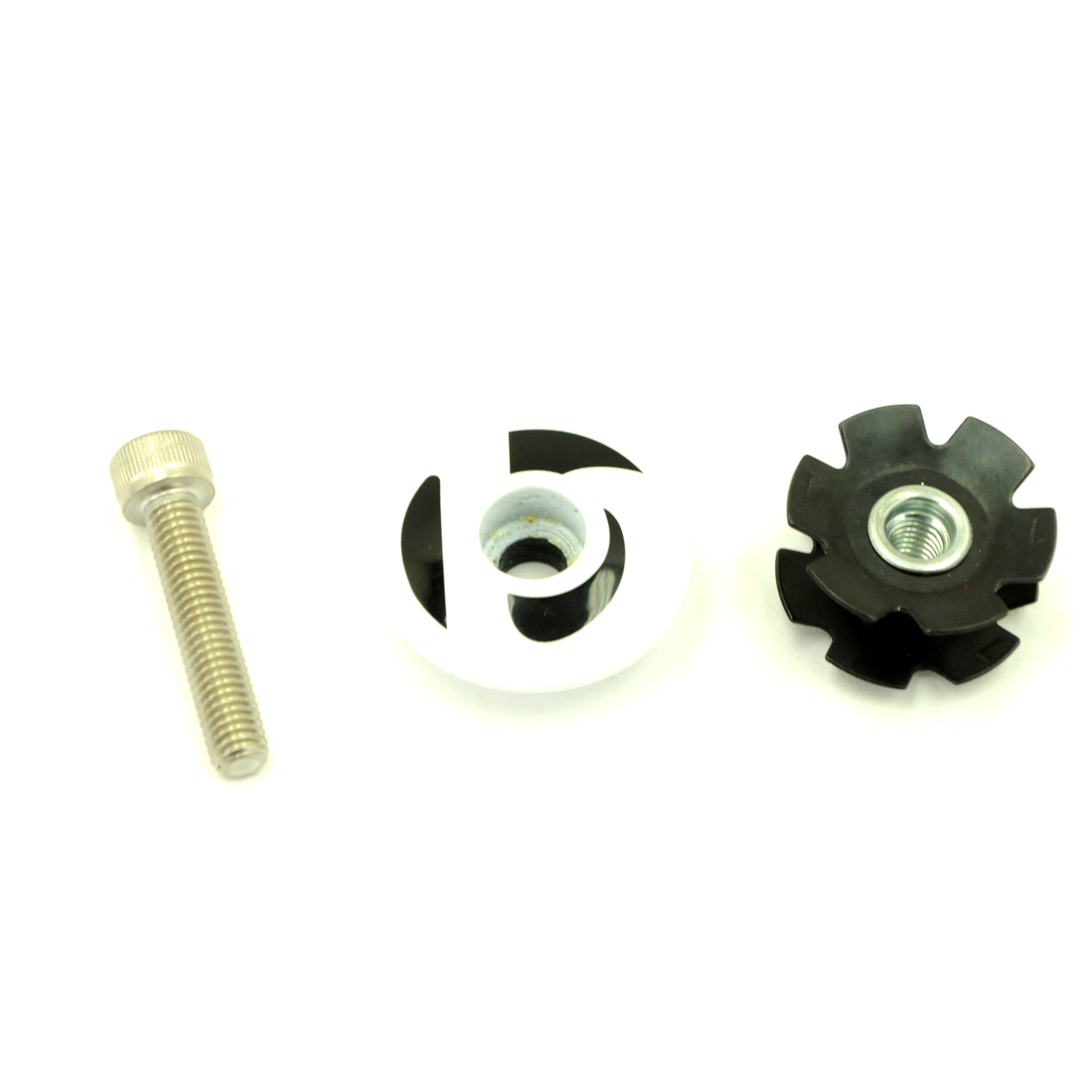 GWH Industries 1-1/8" Headset Star Nut & Top Cap Assembly White ...