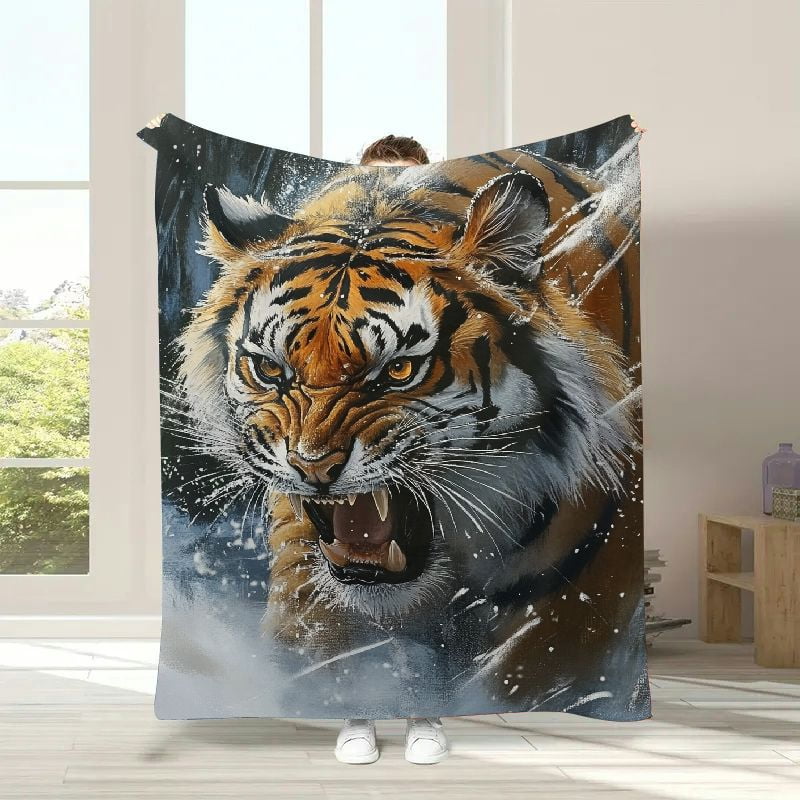 GWJING Artistic Tiger Blanket - Soft Cozy Lightweight Flannel Throw ...