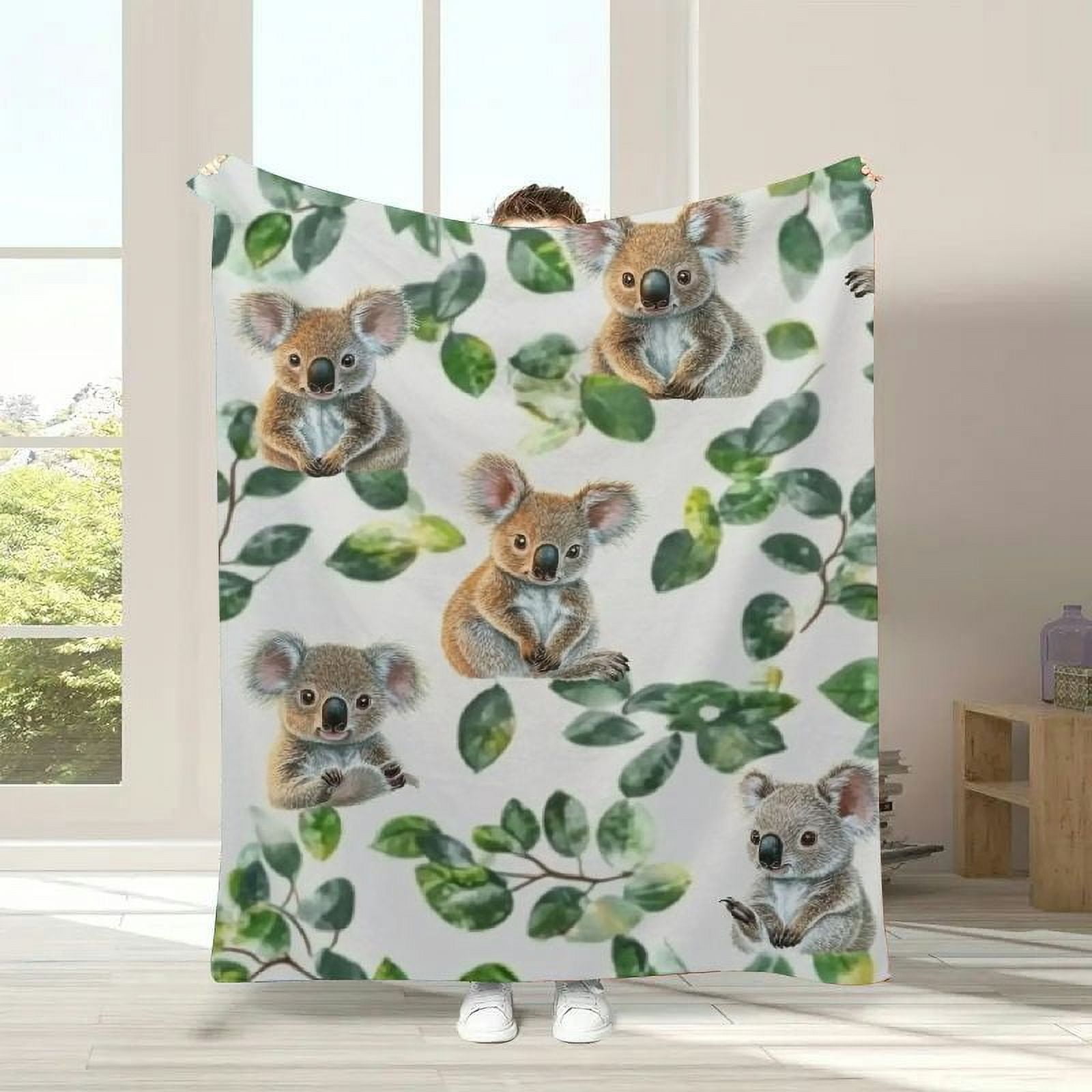 GWJING Australian Animals Blanket for Boy Girl Koala Kangaroo Green ...