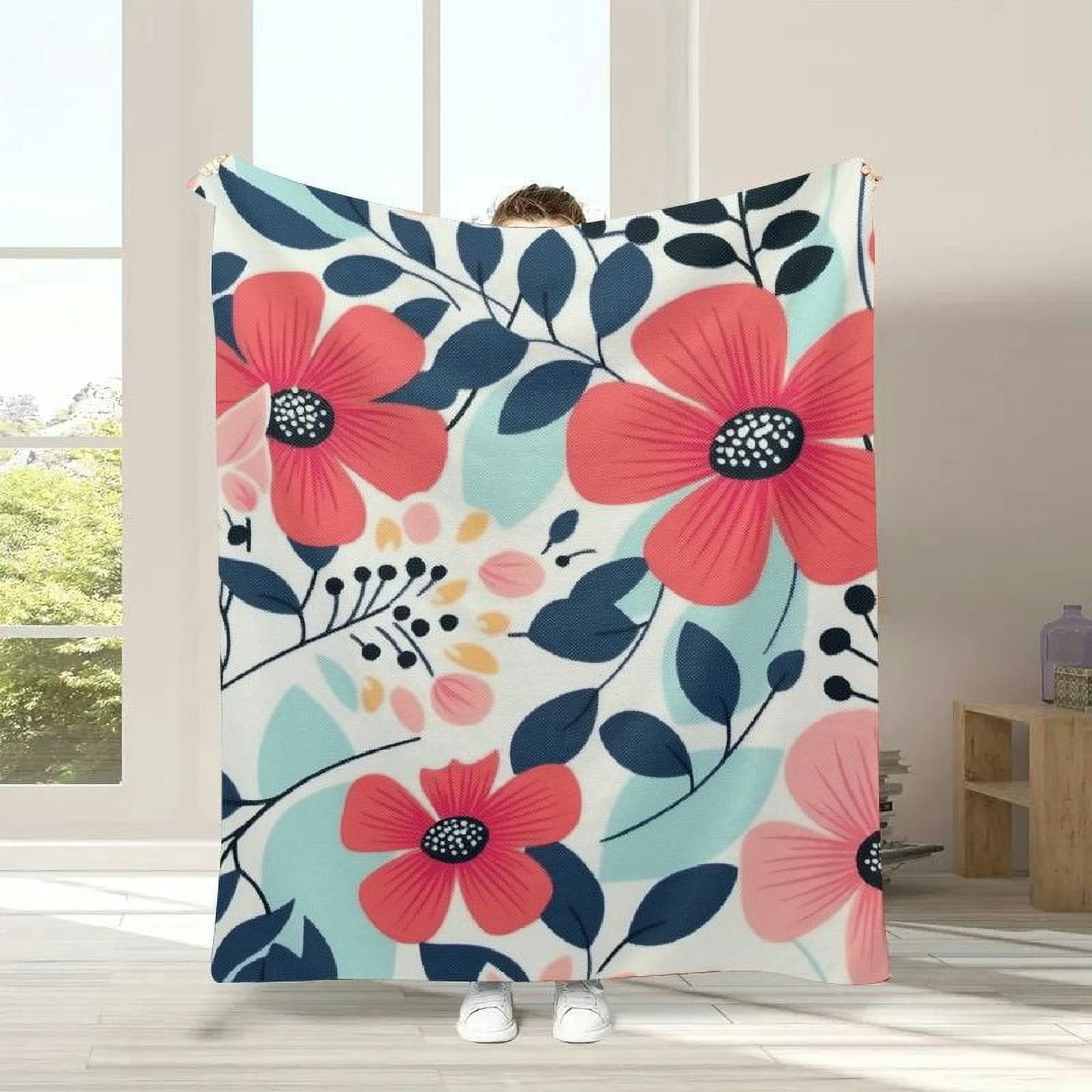 GWJING Blanket Floral Abstract Seamless Pattern Summer Throw Blanket ...