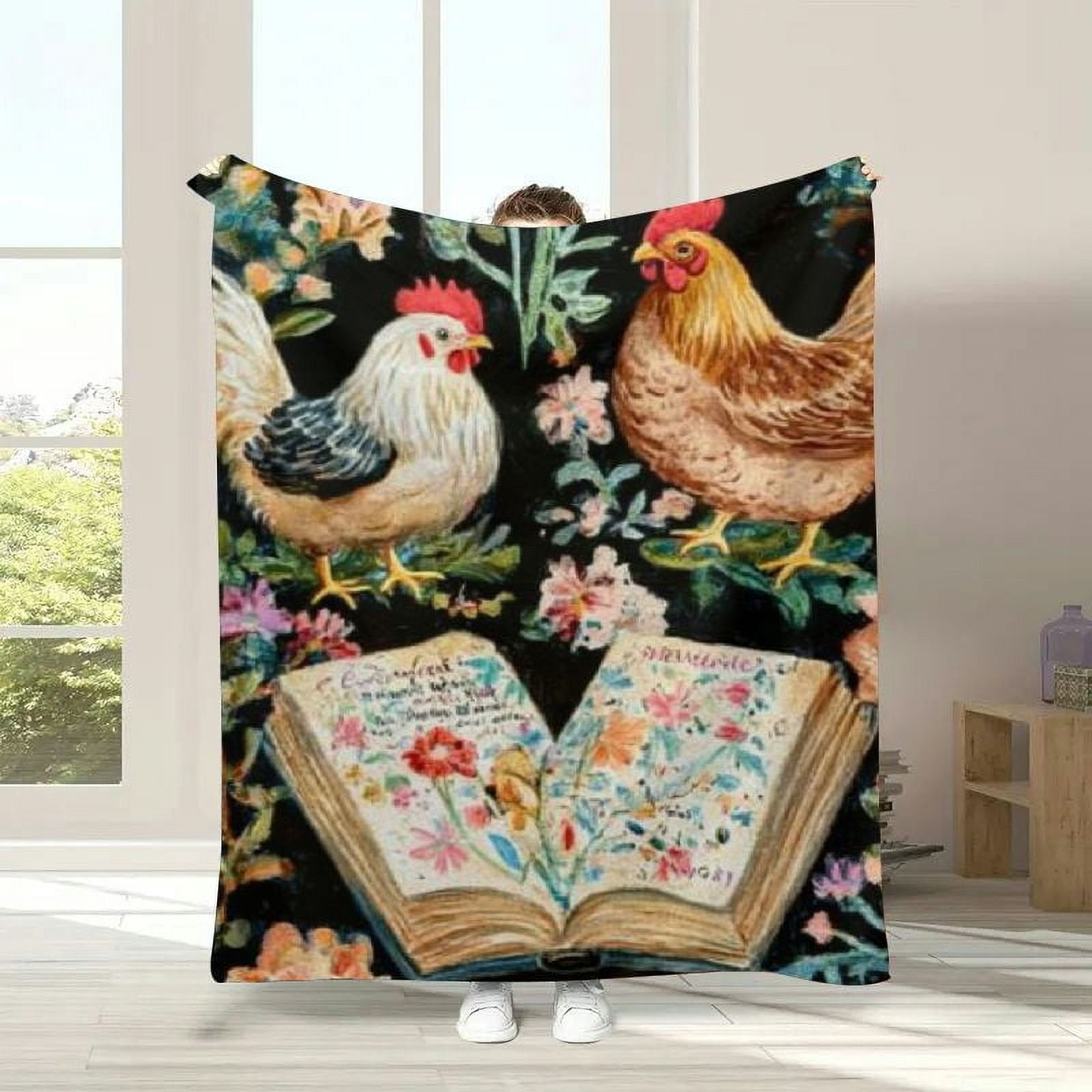 GWJING Chicken Blanket - Floral Chicken Printed Gifts for Boys Girls ...