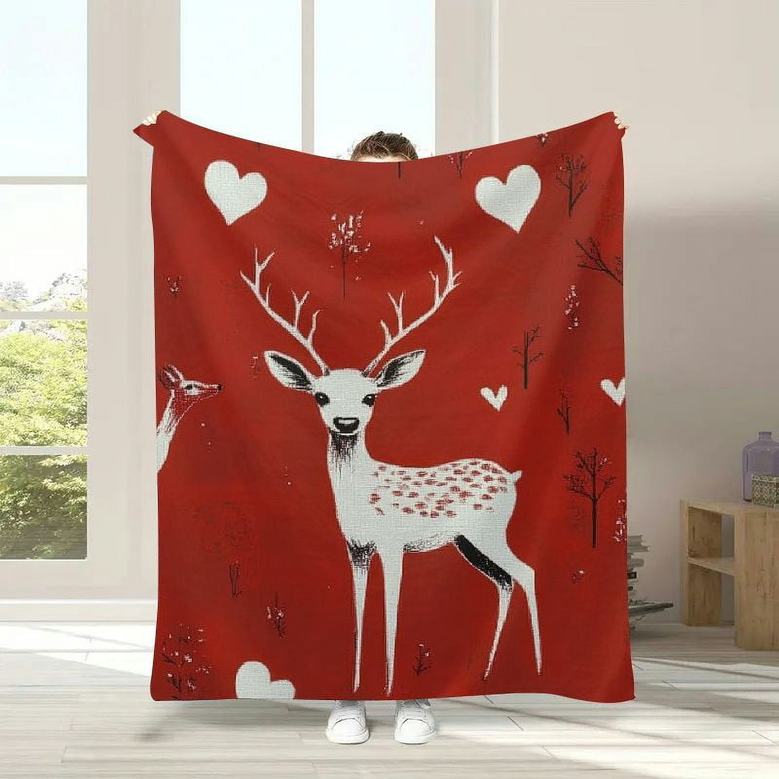 GWJING Christmas Tree Snowflake Elk Pine Tree Pattern Comfortable Soft ...