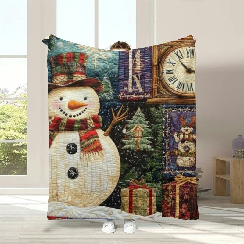 GWJING Christmas Vintage Snowman Throw Blanket, Cute Snowman Winter ...