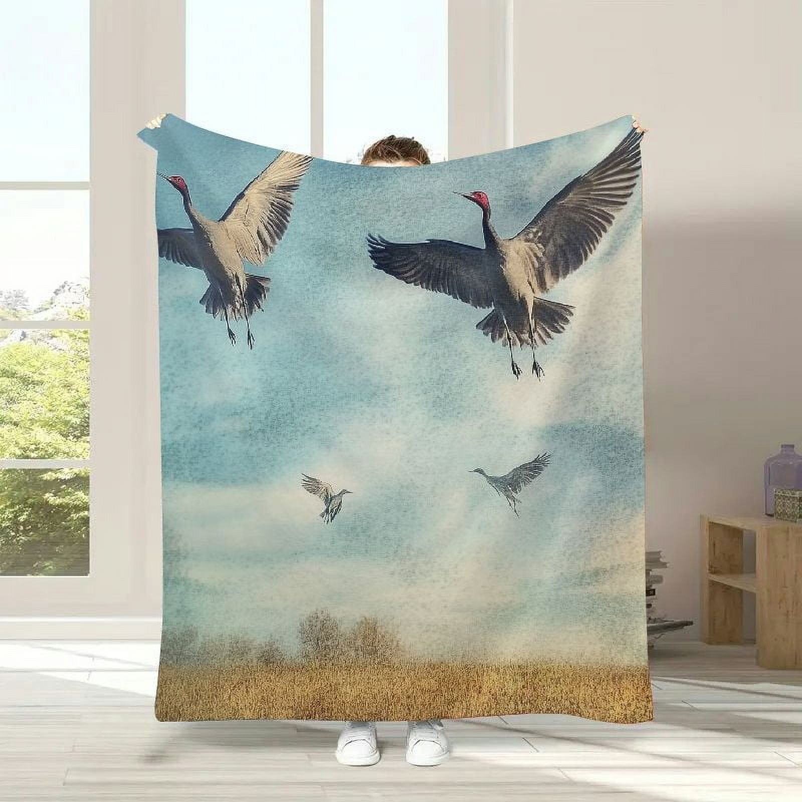 GWJING Cranes Throw Blanket, Sandhill Birds in Florida Wetlands Exotic ...