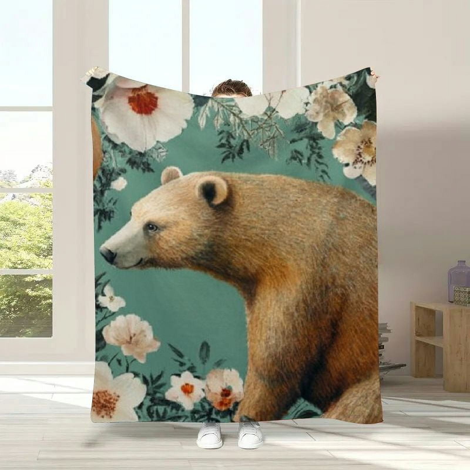 GWJING Floral Capybaras Flannel Blanket | Capybara Lovers Home Decor ...