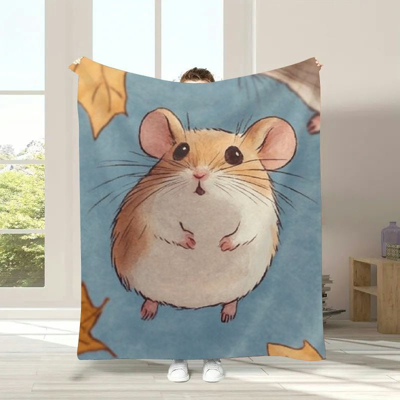 GWJING Hamster Blanket - Cute Cartoon Light Blue Throw,Gifts for Adult ...