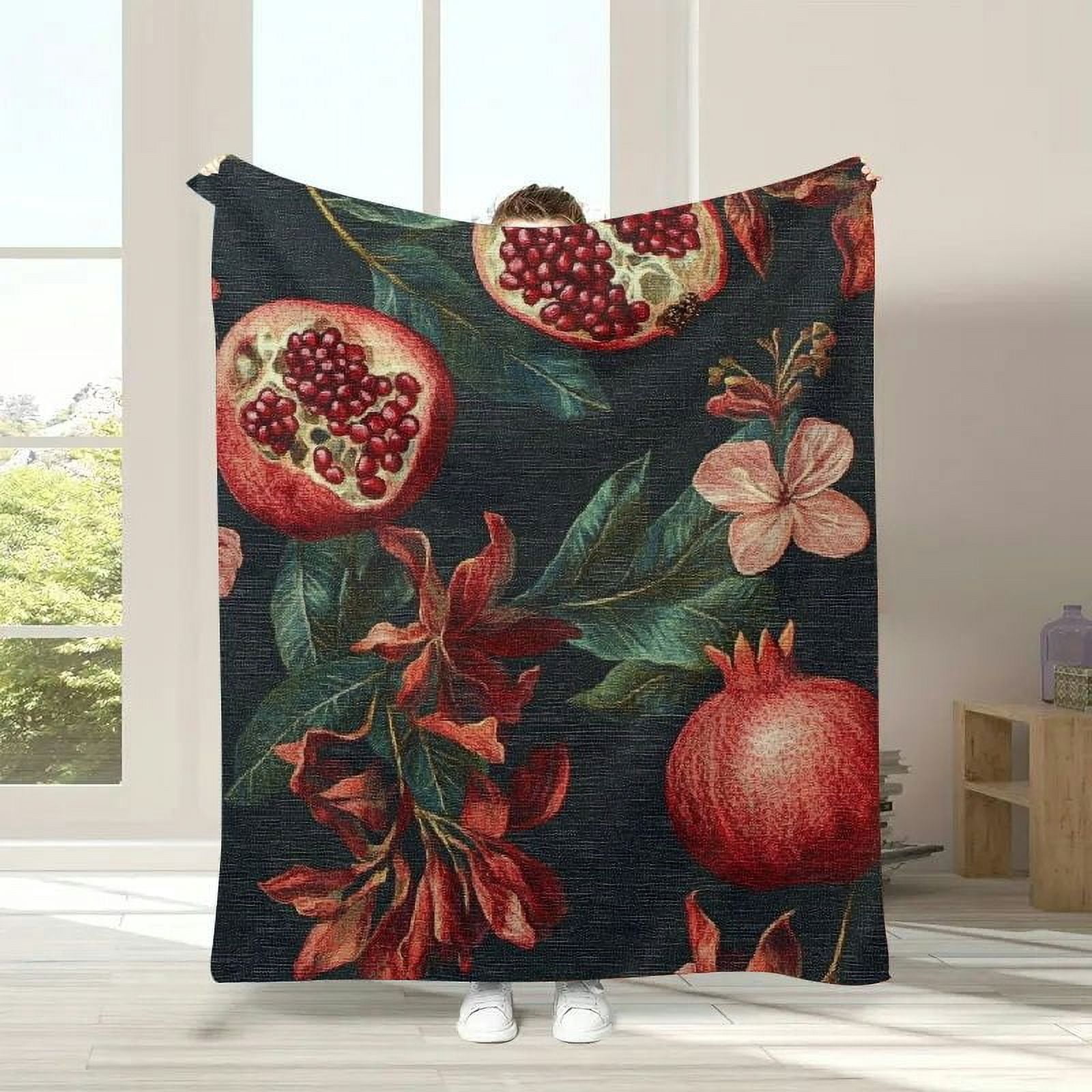GWJING Hawaiian Throw Blanket, Fruit Flowers Butterfly and Birds ...