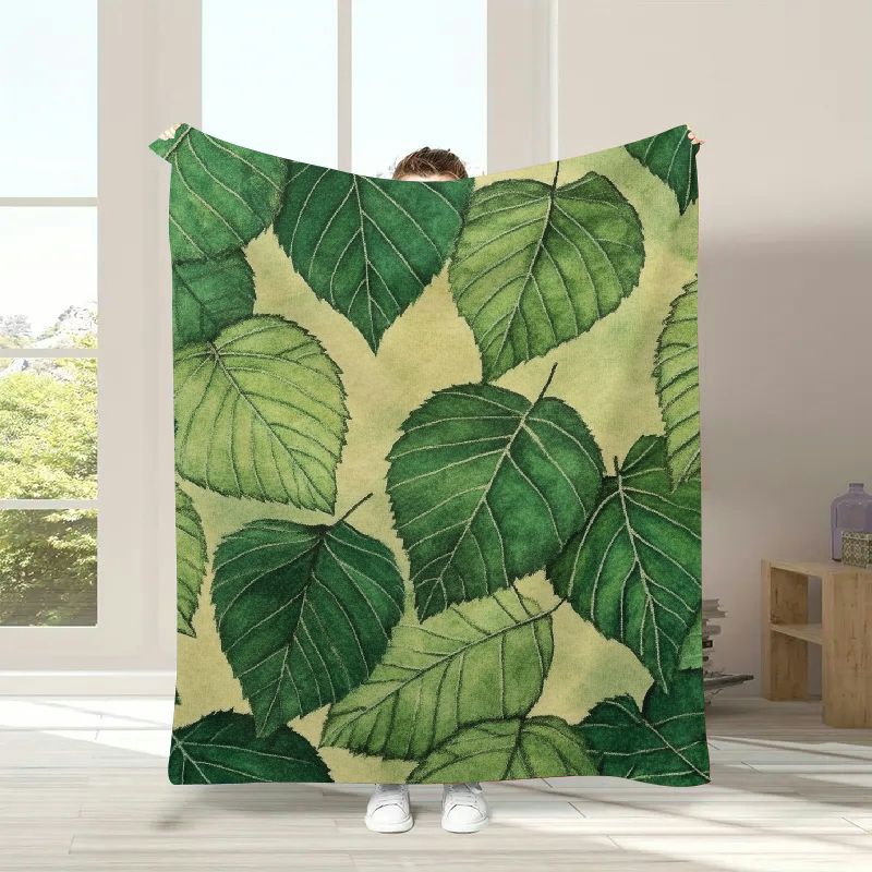 GWJING Leaf Pattern Blanket Gifts for Adults Soft Warm Lightweight Cozy ...
