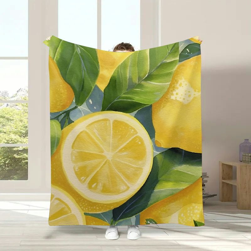 GWJING Lemon Slice Soft Flannel Throw Blanket - Plush, Comfy ...