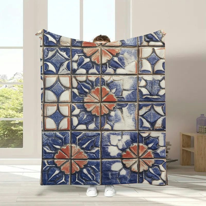 GWJING Moroccan Throw Blanket, Old Ottoman Style Inspired Mix of ...