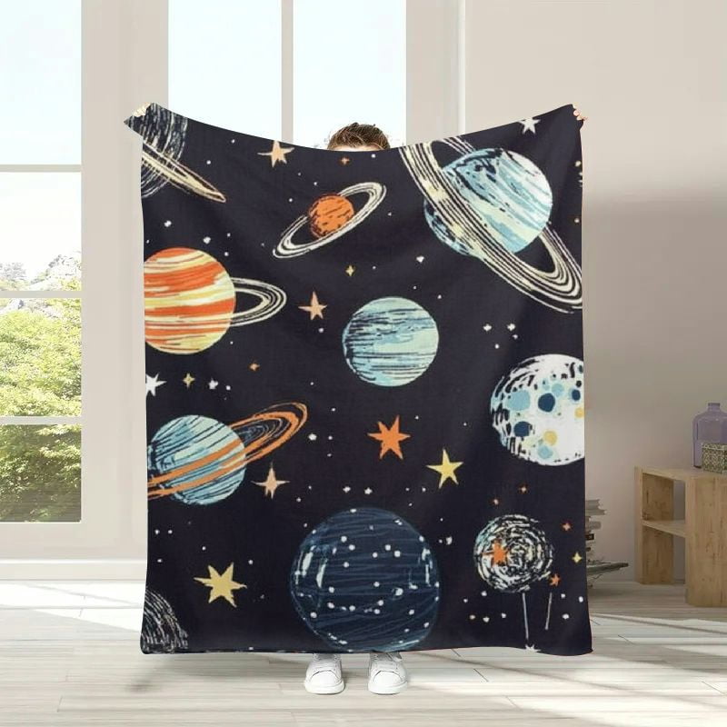 GWJING Space Blanket for, Milky Way Solar System Space Adventure Planet ...