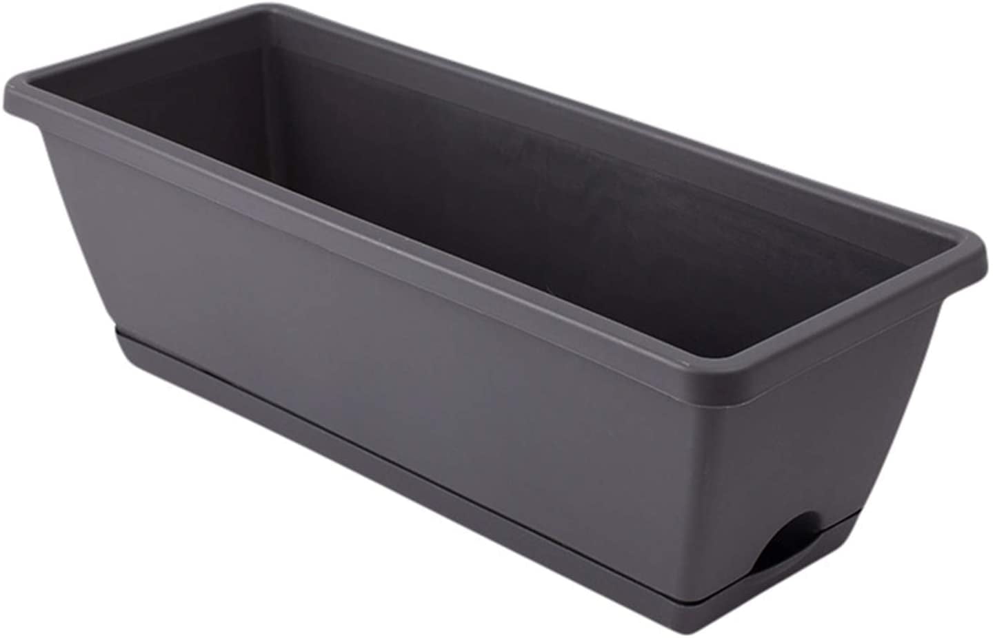 GWOKWAI 2PCS Plant Window Box Planter, Rectangular Flower Pots Plastic ...