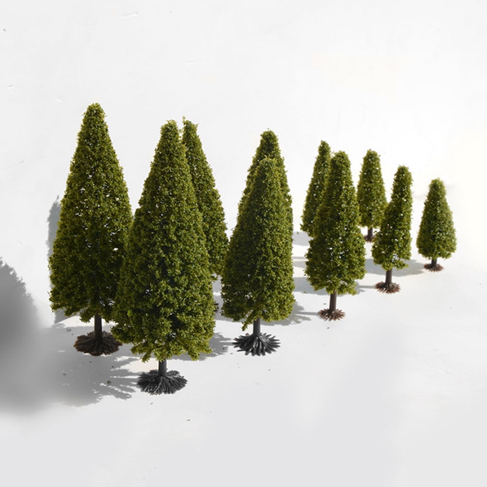 GWONG 15Pcs/Set Cedar Tree Building Model Train Railroad Scenery ...