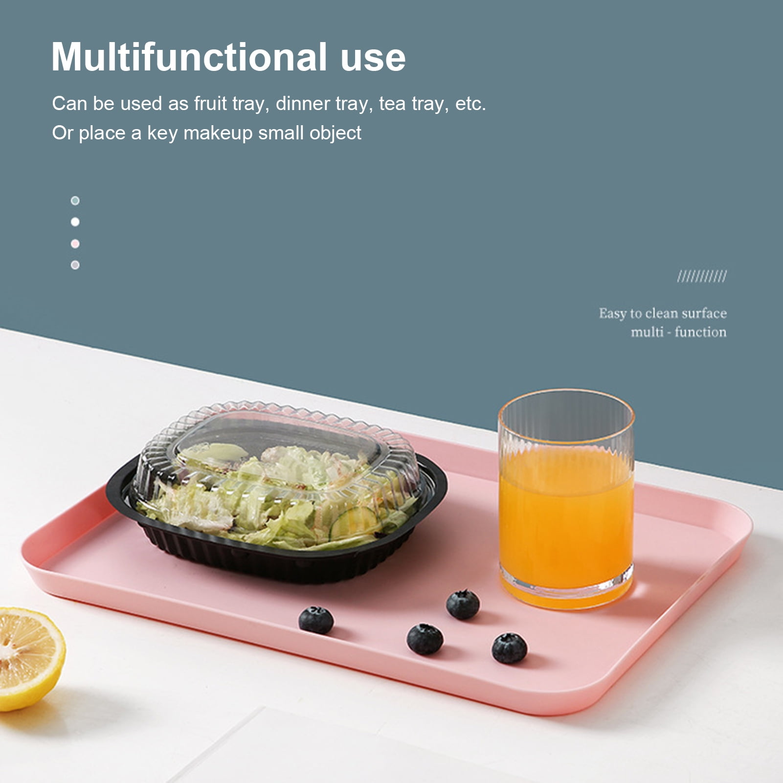 GWONG Anti-slid Base Stackable Serving Tray Multi-use Smooth Surface ...