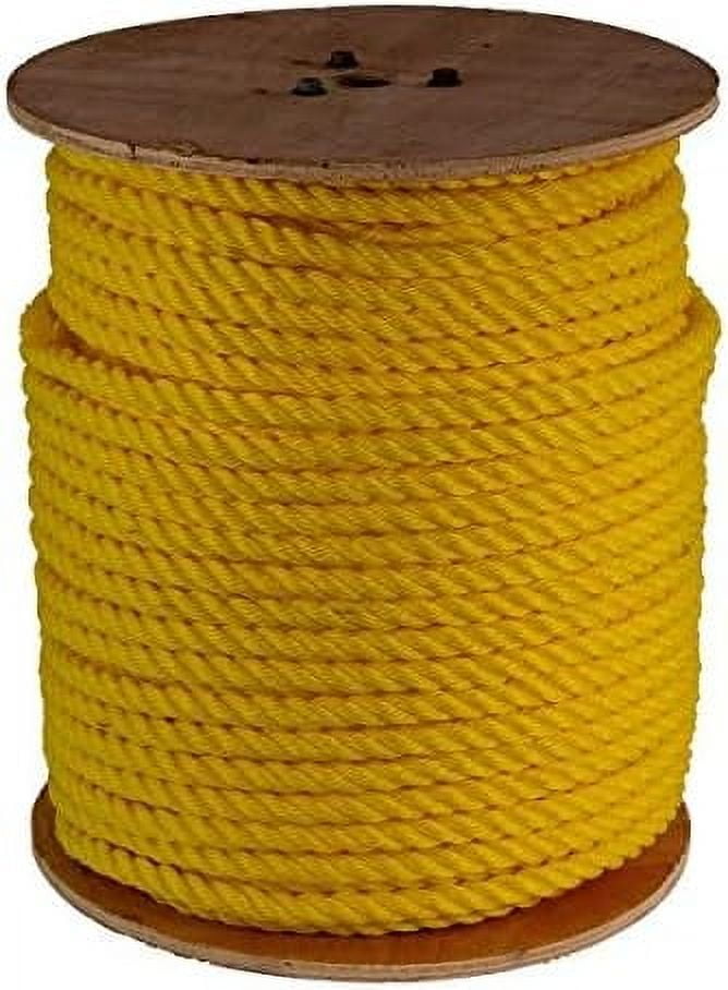 GWP 1/2" x 600' 3 Strand Yellow Polypropylene Rope (3,780 lbs. Tensile ...
