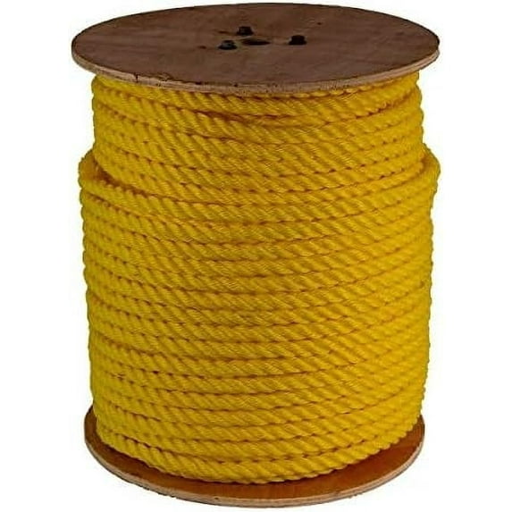 GWP 1/2" x 600' 3 Strand Yellow Polypropylene Rope (3,780 lbs. Tensile ...