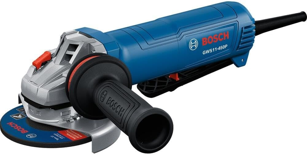 GWS11-450P 4 In. Ergonomic Angle Grinder - 11-Amp Motor, Anti-Vibration ...