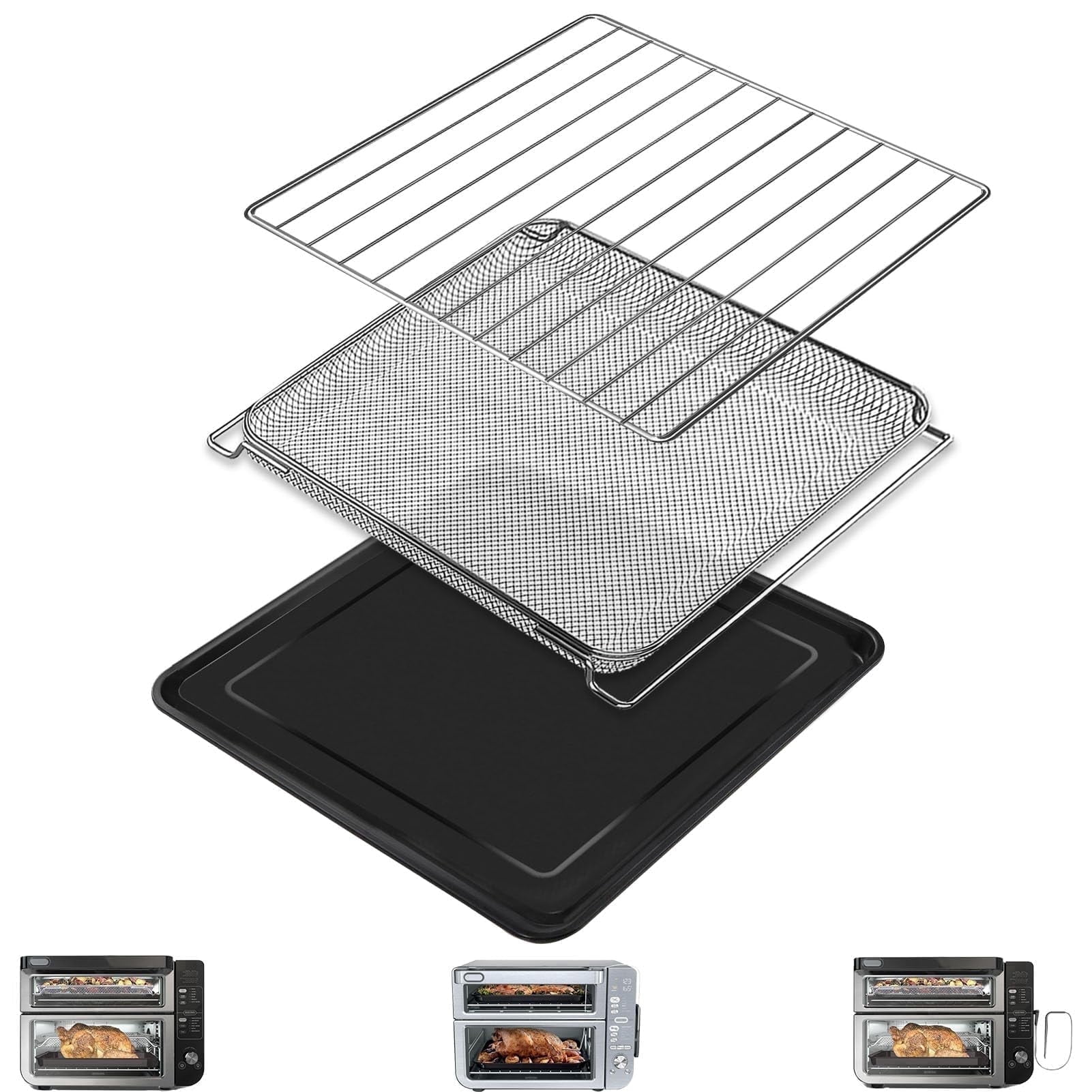 GWY 3-in-1 Oven Rack Set for Ninja DCT451, 13"×12.6" Stainless Steel ...