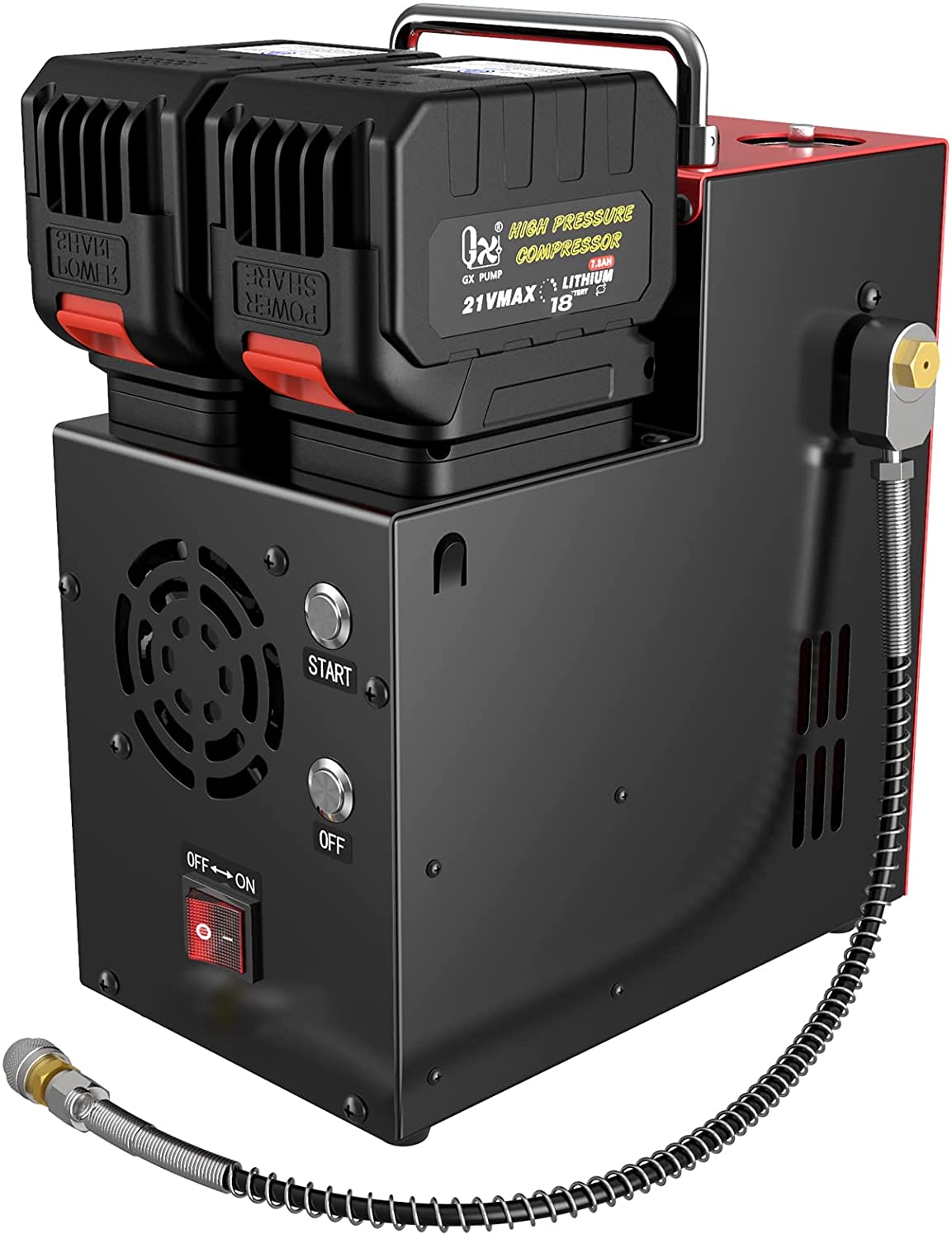 GX pump GX-E-CS4 Portable PCP Air Compressor, 350W Motor,Max 5800Psi ...