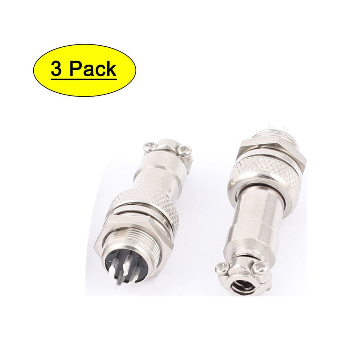 GX12-4 4-Pin 12mm Male Female Panel Metal Connector Aviation Plug 3Pcs ...