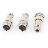 GX16-3 3-Pin 16mm Male to Female Panel Metal Connector Aviation Plug ...