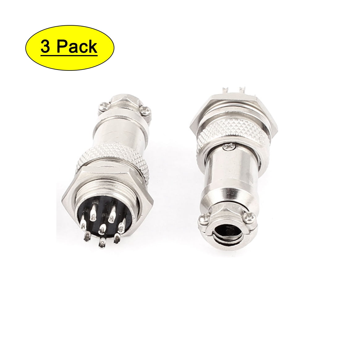 GX16-8 8-Pin 16mm Male to Female Panel Metal Connector Aviation Plug ...