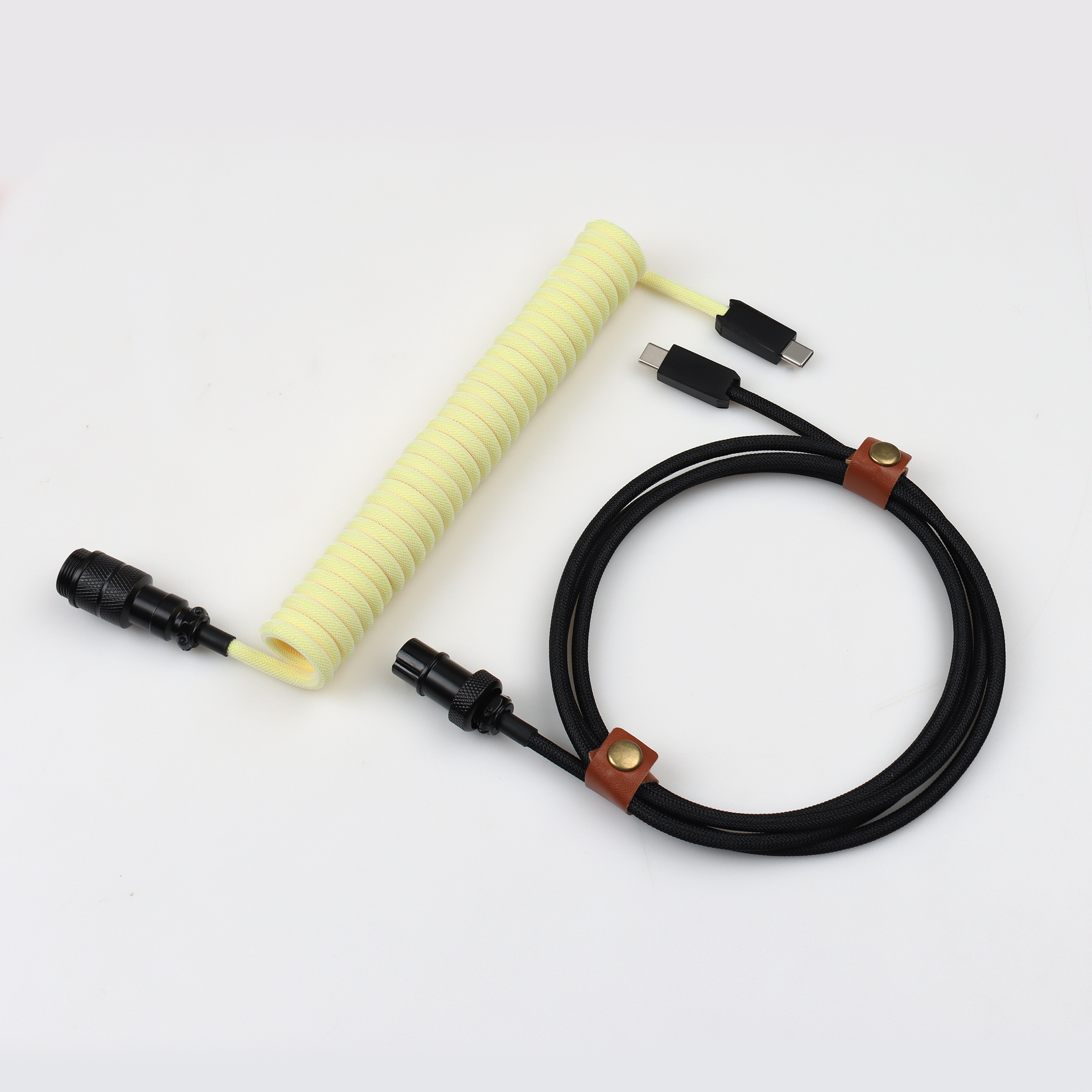 GX16 Aviator USB C to Type C 18cm Long Coil Mechanical Keyboard Cable ...