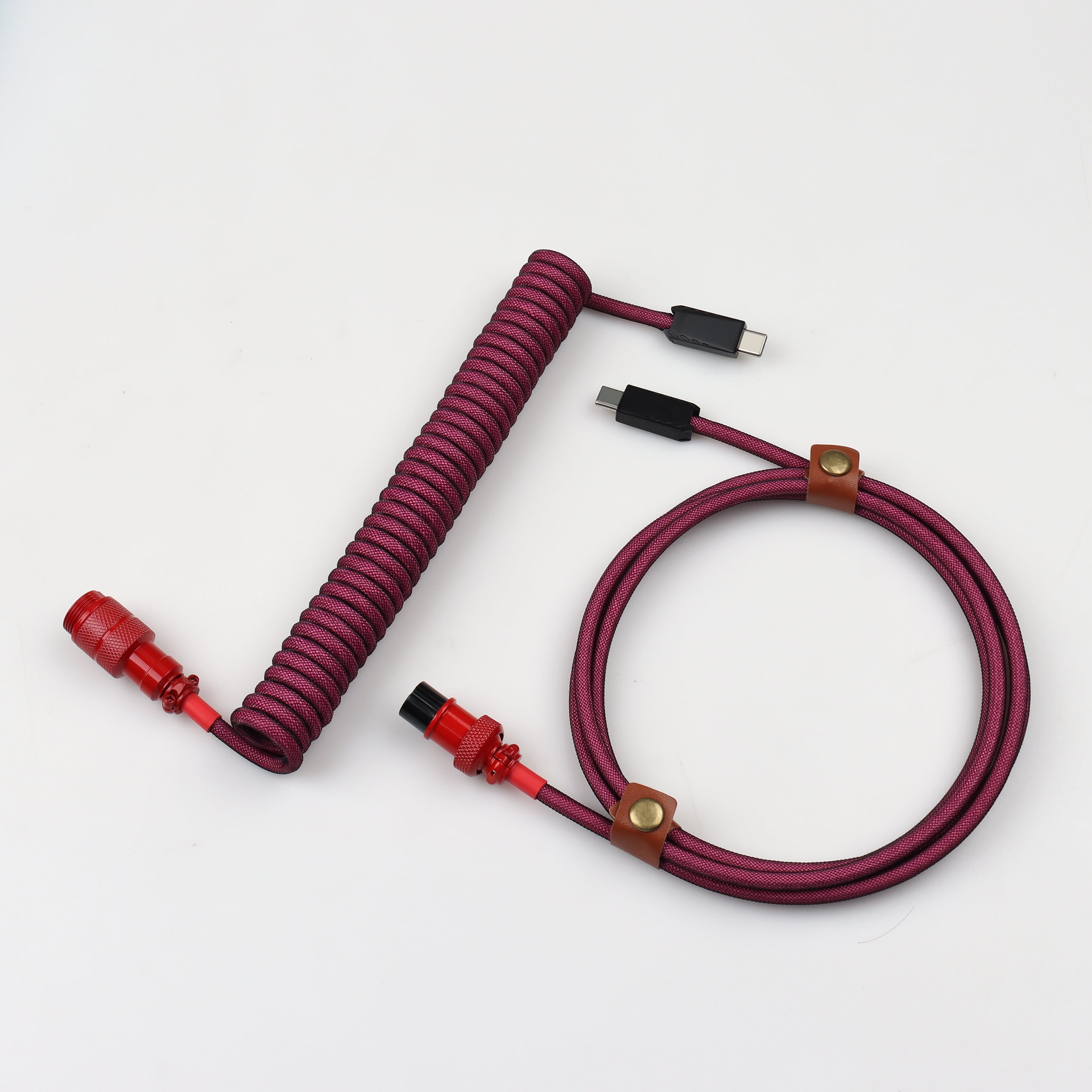 GX16 Aviator USB C to Type C 18cm Long Coil Mechanical Keyboard Cable ...