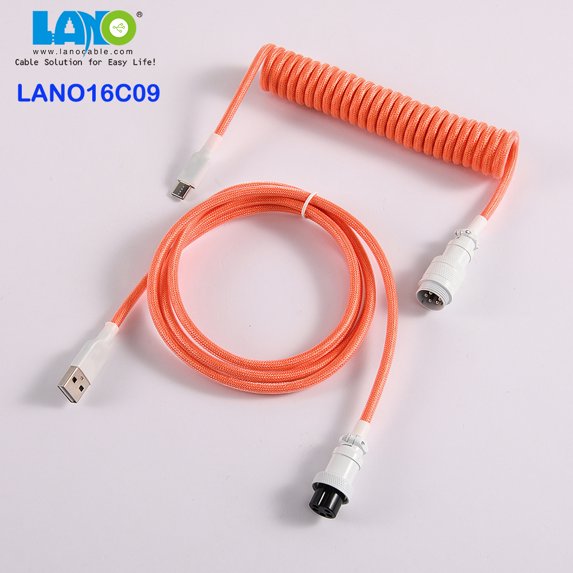 GX16 Connector Aviation 5 Pin Cable Double Sleeved USB Coiled Cable ...