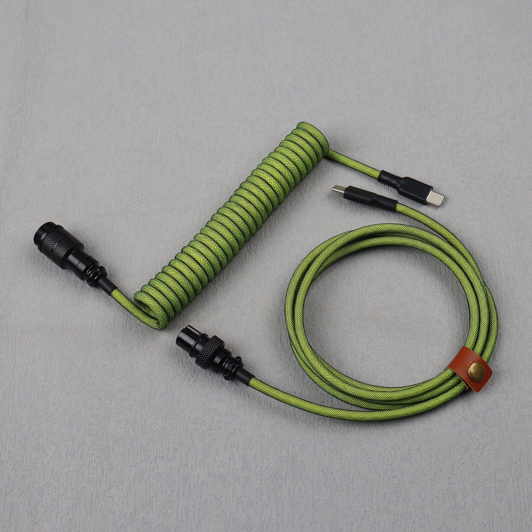 GX16 USB to Type C-C Male Coiled Paracord Cable Nylon Braided ...