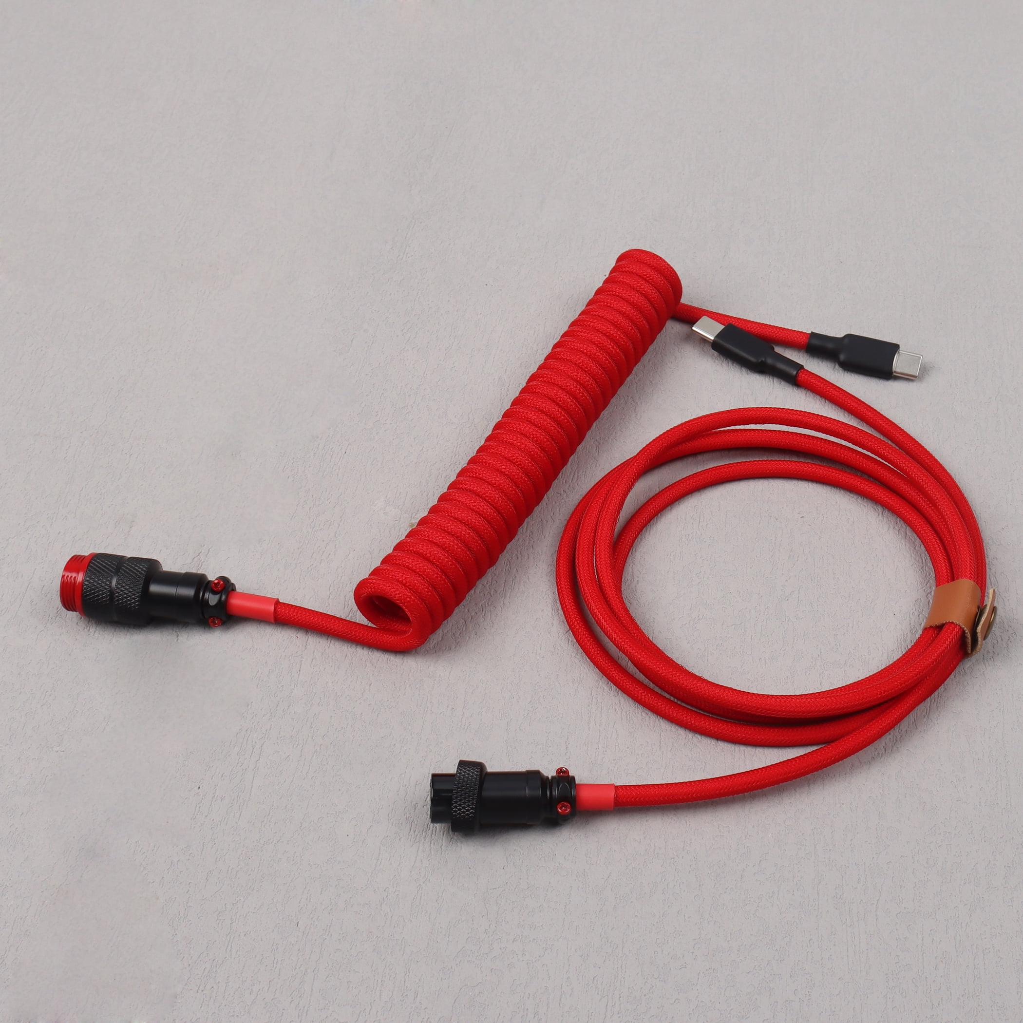 GX16 USB to Type C-C Male Coiled Paracord Cable Nylon Braided ...