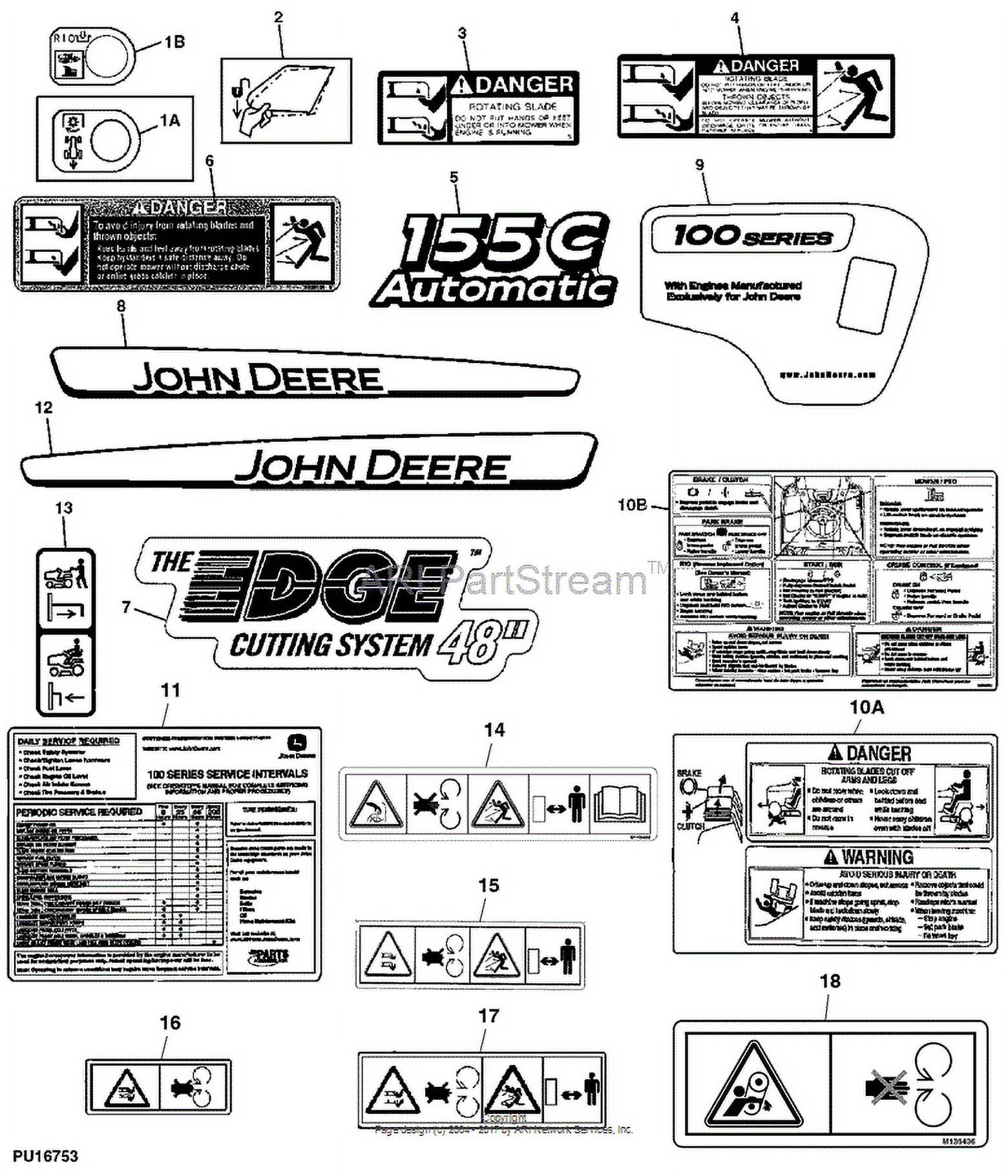 GX22125 LABEL fits JOHN DEERE (New OEM) - Walmart.com