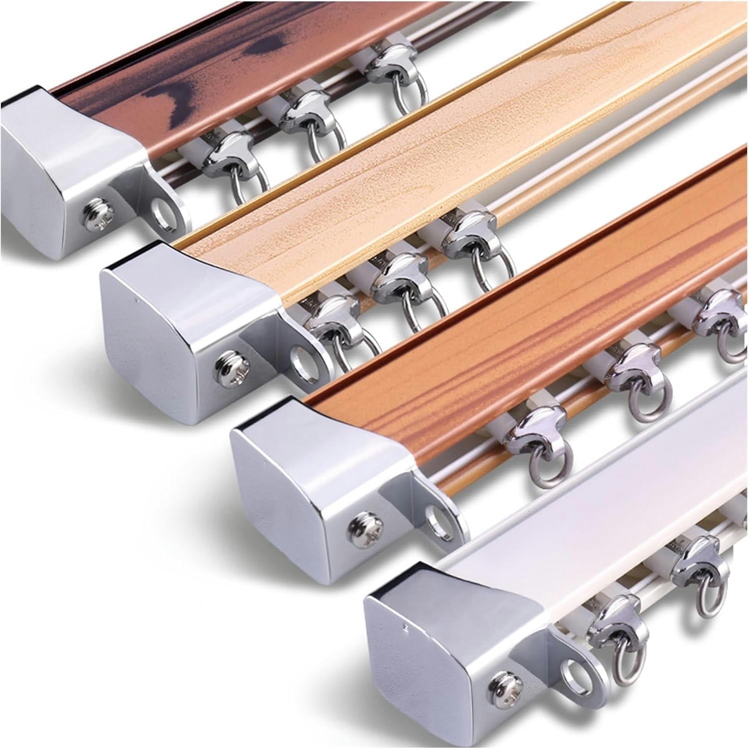 GXCZ Aluminum Single Curtain Track With Silent Pulleys, Heavy Duty ...