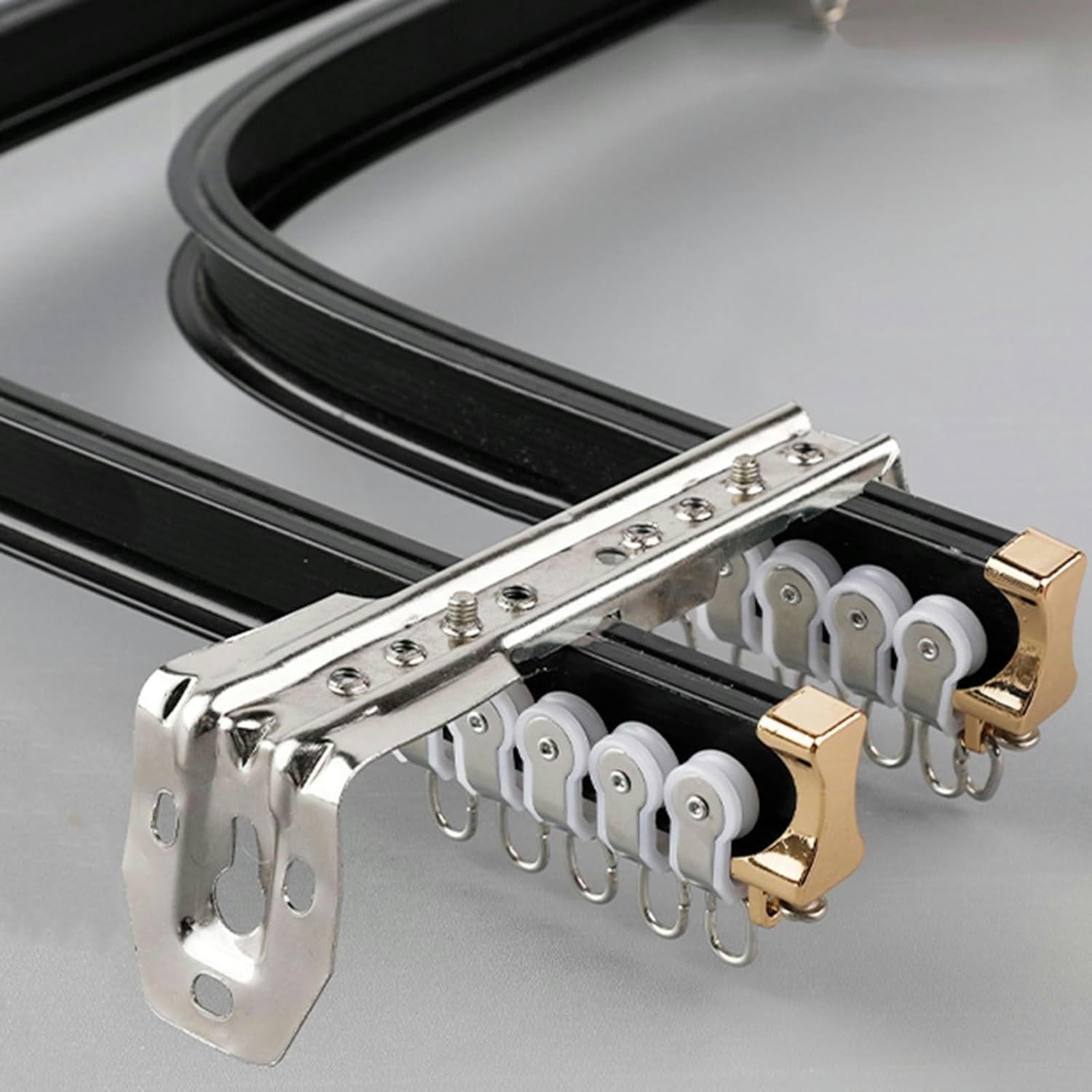 GXCZ Curtain Rods Bendable Curtain Track, Double Bar Rail For Curtains ...