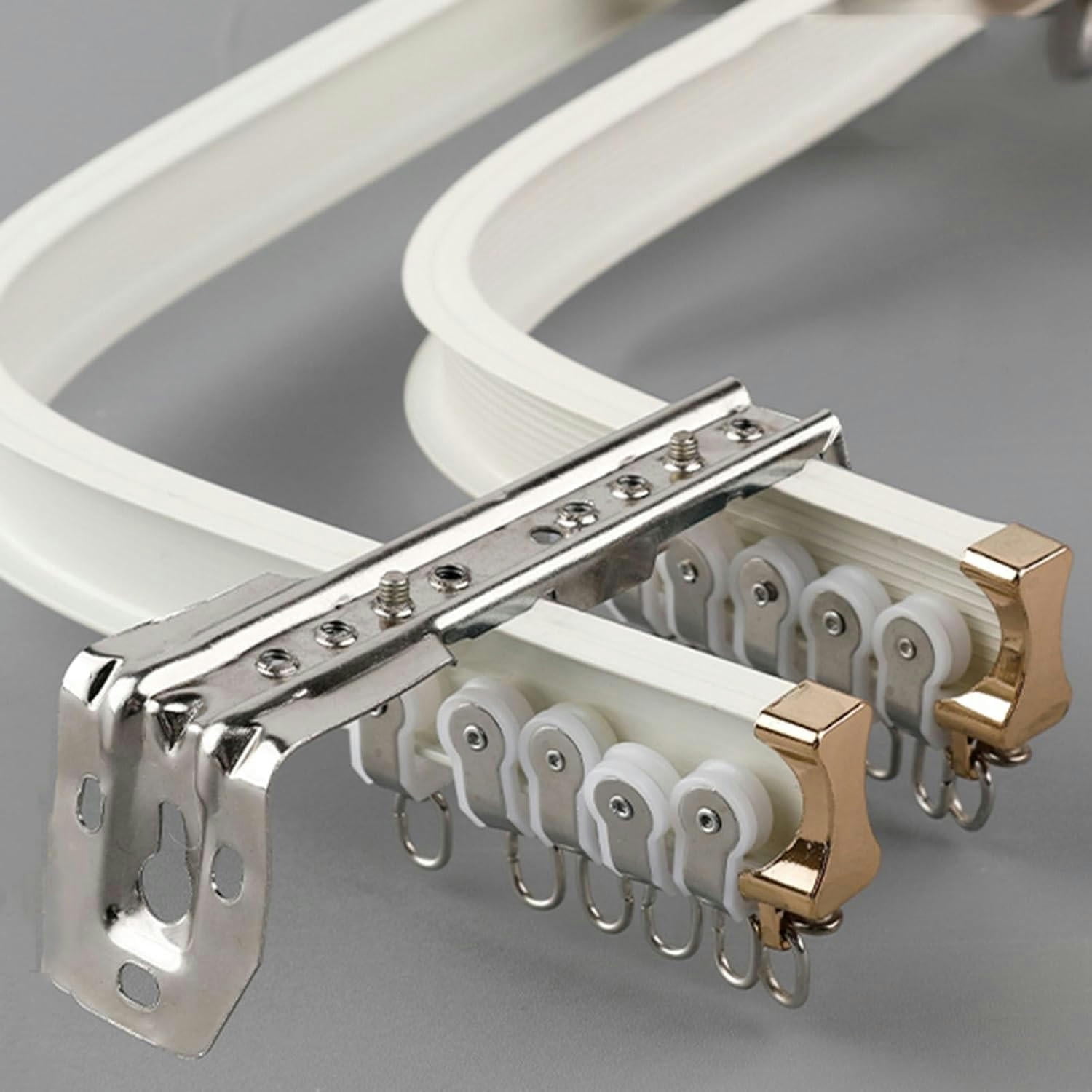 GXCZ Curtain Rods Bendable Curtain Track, Double Bar Rail For Curtains ...