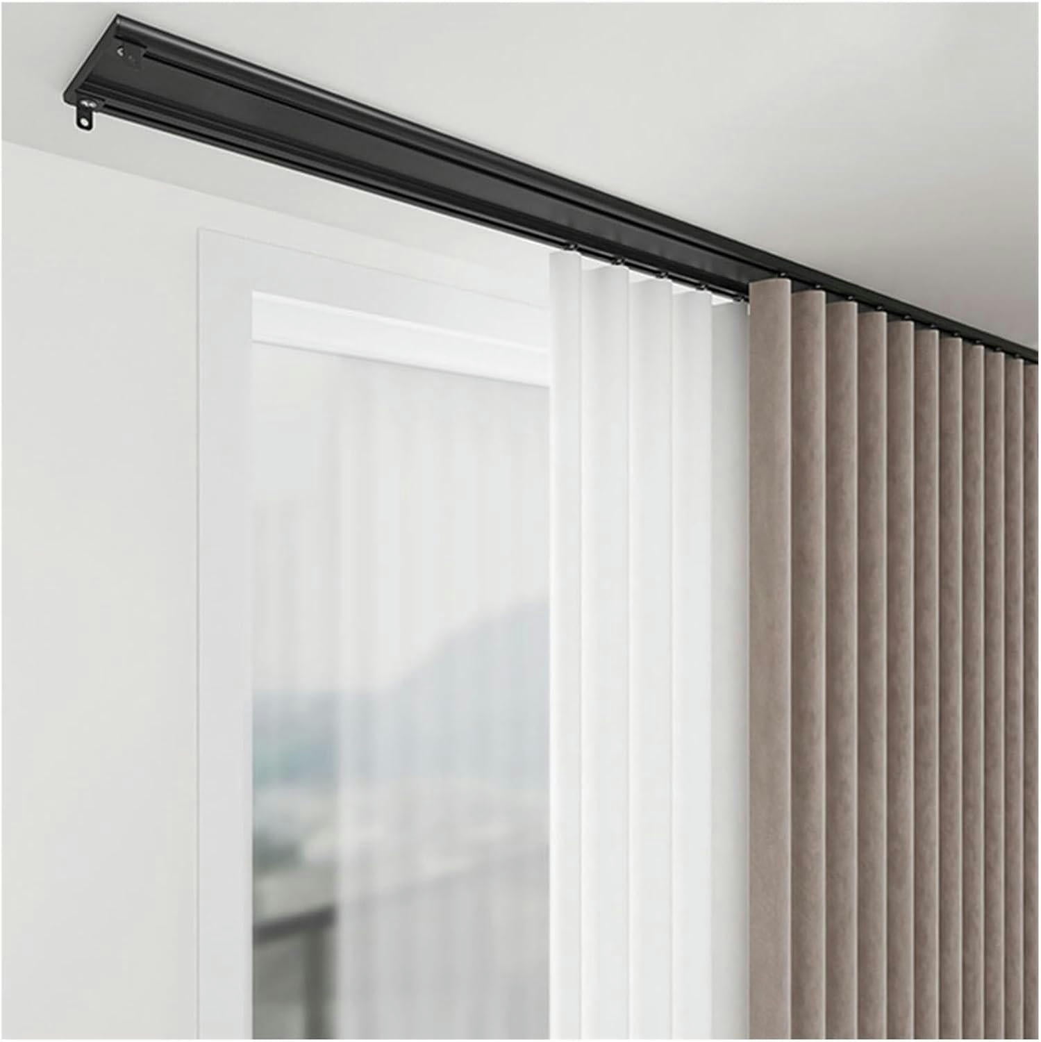 GXCZ Curtain Rods Double Curtain Track (Ceiling Mount) Heavy-Duty ...