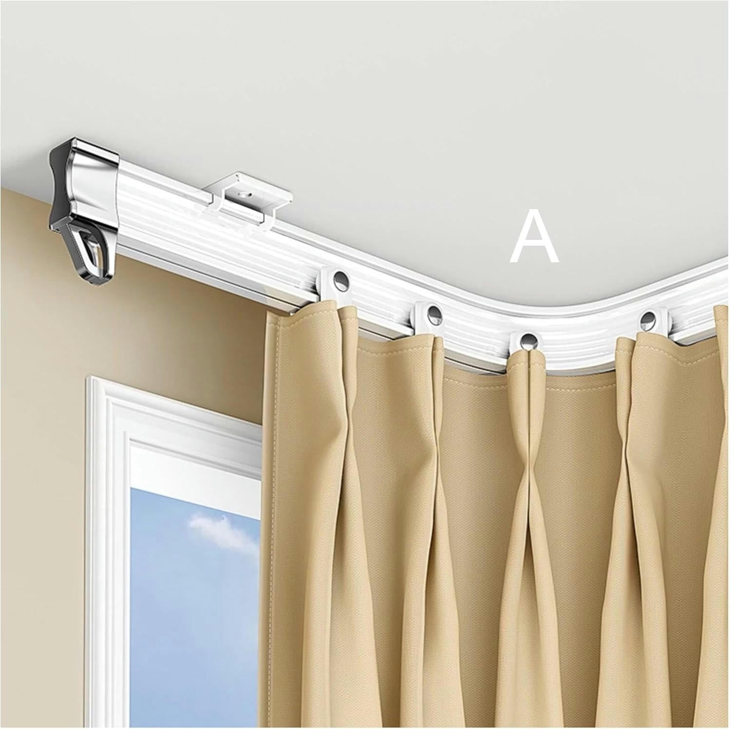 GXCZ Curtain Rods Flexible Bendable Curtain Track 100-600cm, Heavy Duty ...