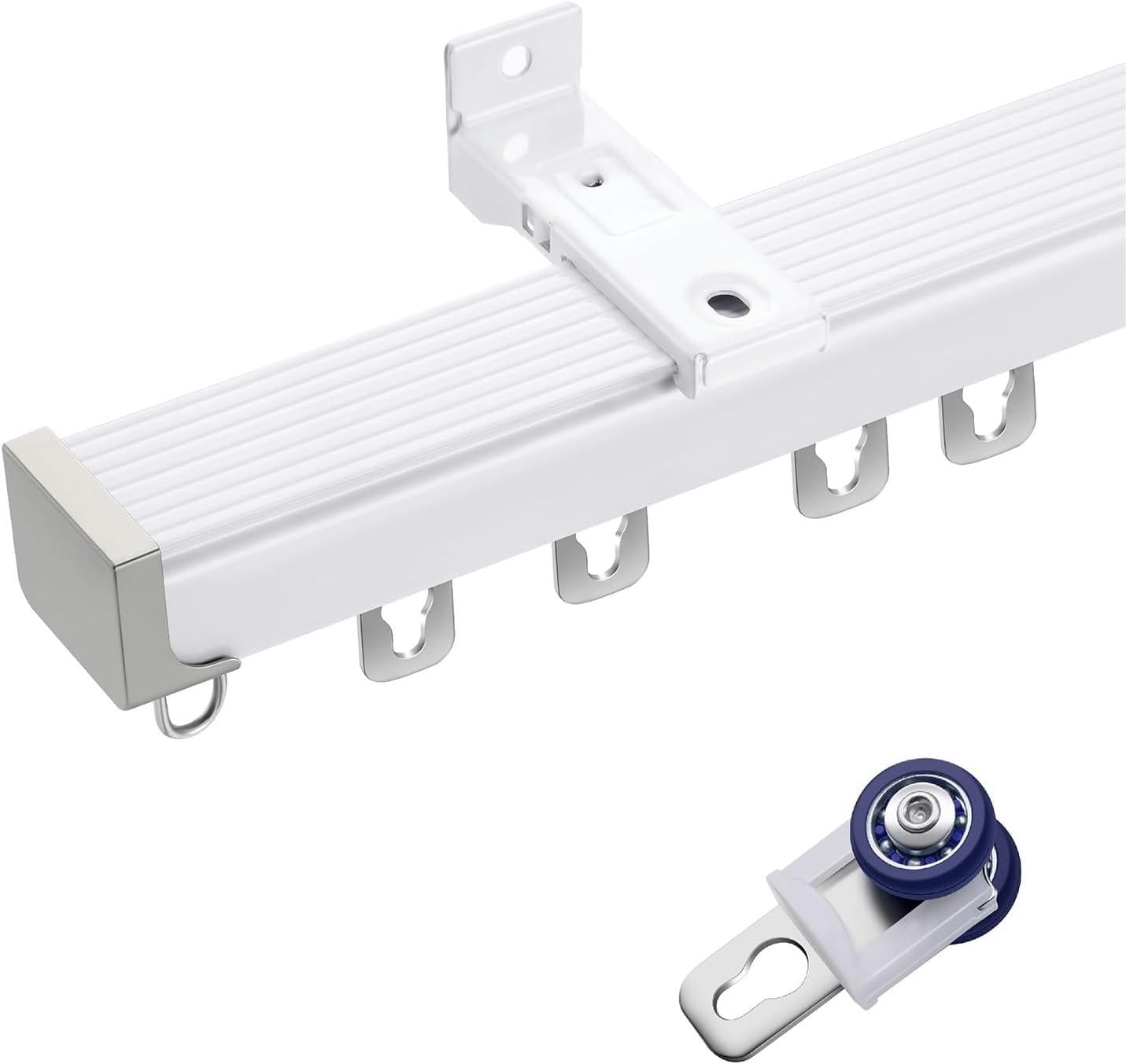 GXCZ Curtain Rods For Windows Heavy Duty Curtain Track (Ceiling Or Wall ...