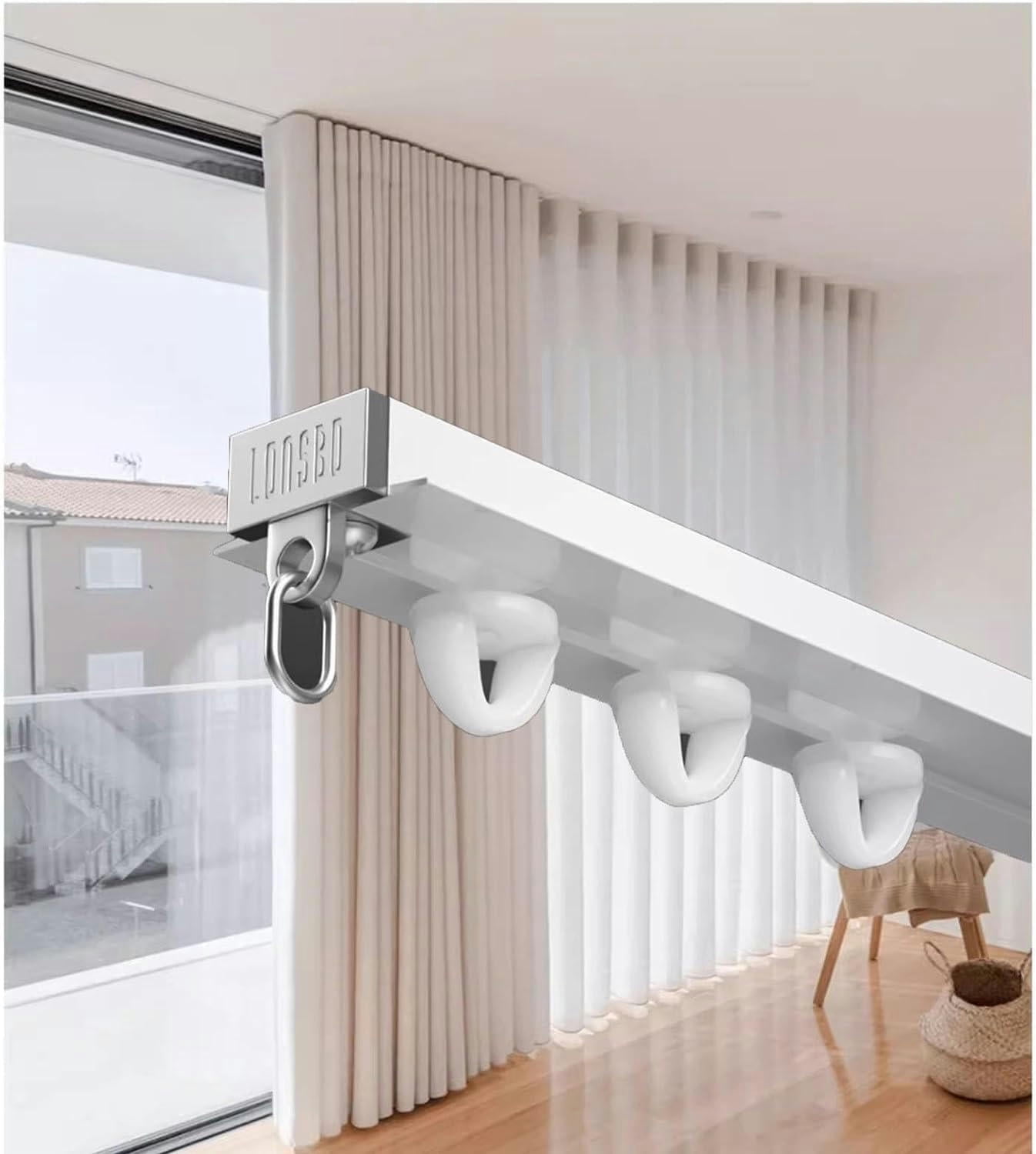 GXCZ Curtain Rods For Windows Hidden Straight Curtain Track Ceiling ...