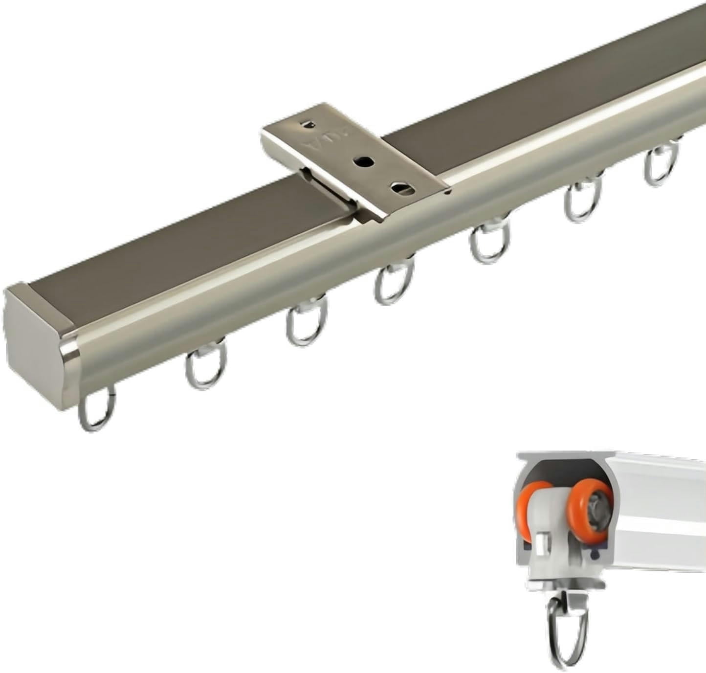 GXCZ Curtain Rods For Windows Curtain Track With Mute Rollers, Room ...