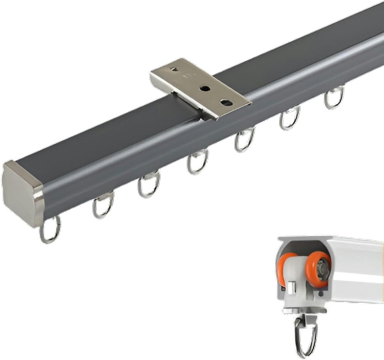 GXCZ Curtain Rods For Windows Curtain Track With Mute Rollers, Room ...