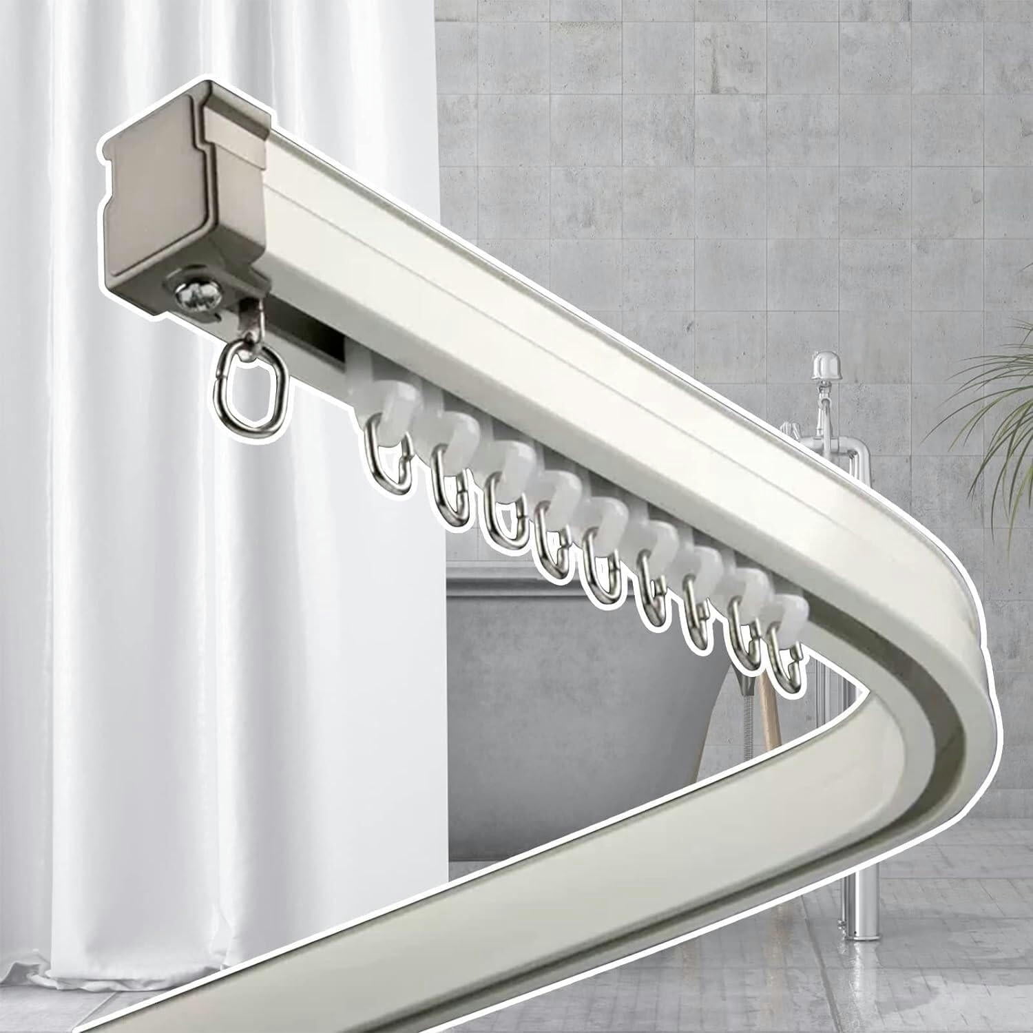 GXCZ Curtain Rods For Windows Wall/ceiling Mounted Curved Curtain Rod ...