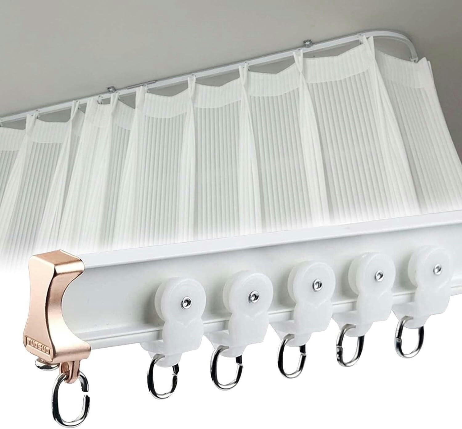 GXCZ Curtain Rods For Windows White Ceiling Curtain Track Rod ...