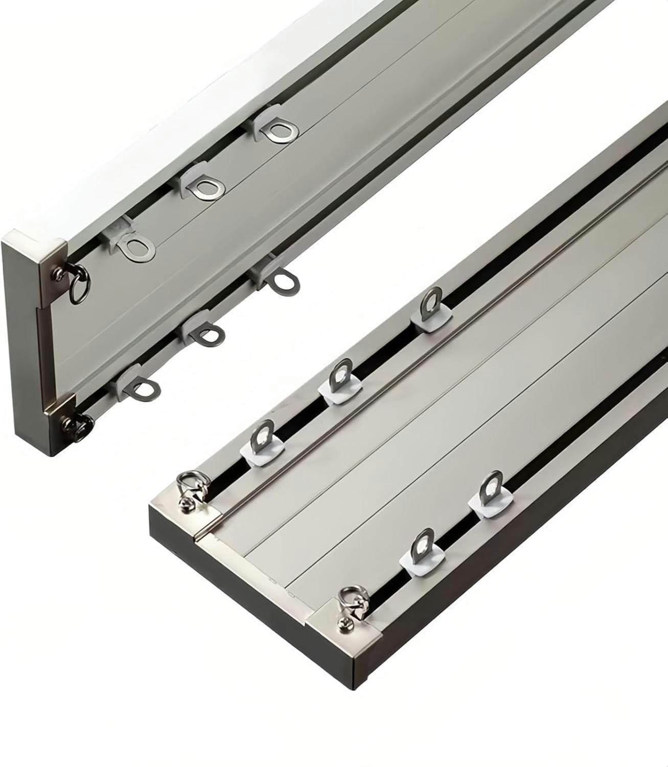 GXCZ Curtain Rods For Windows White/Champagne Conjoined Double Curtain ...