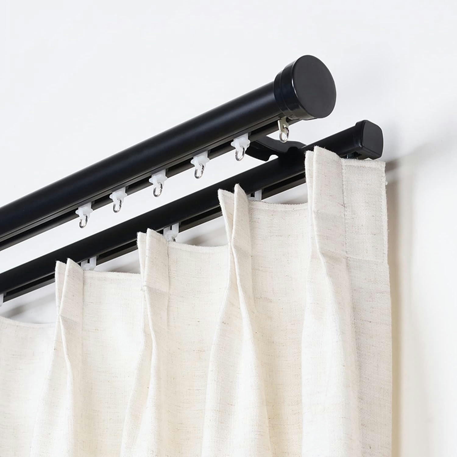 GXCZ Double Curtain Rod With Cap Finials - 100 To 600cm - Double ...