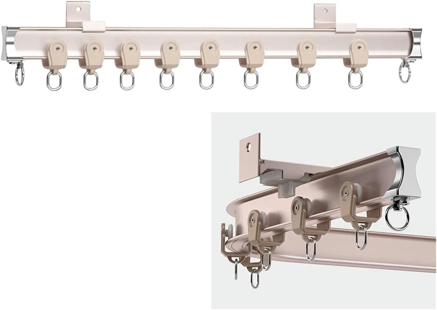 GXCZ No Drill Curtain Rods Curtain Track, Ceiling Curtain Track, Metal ...