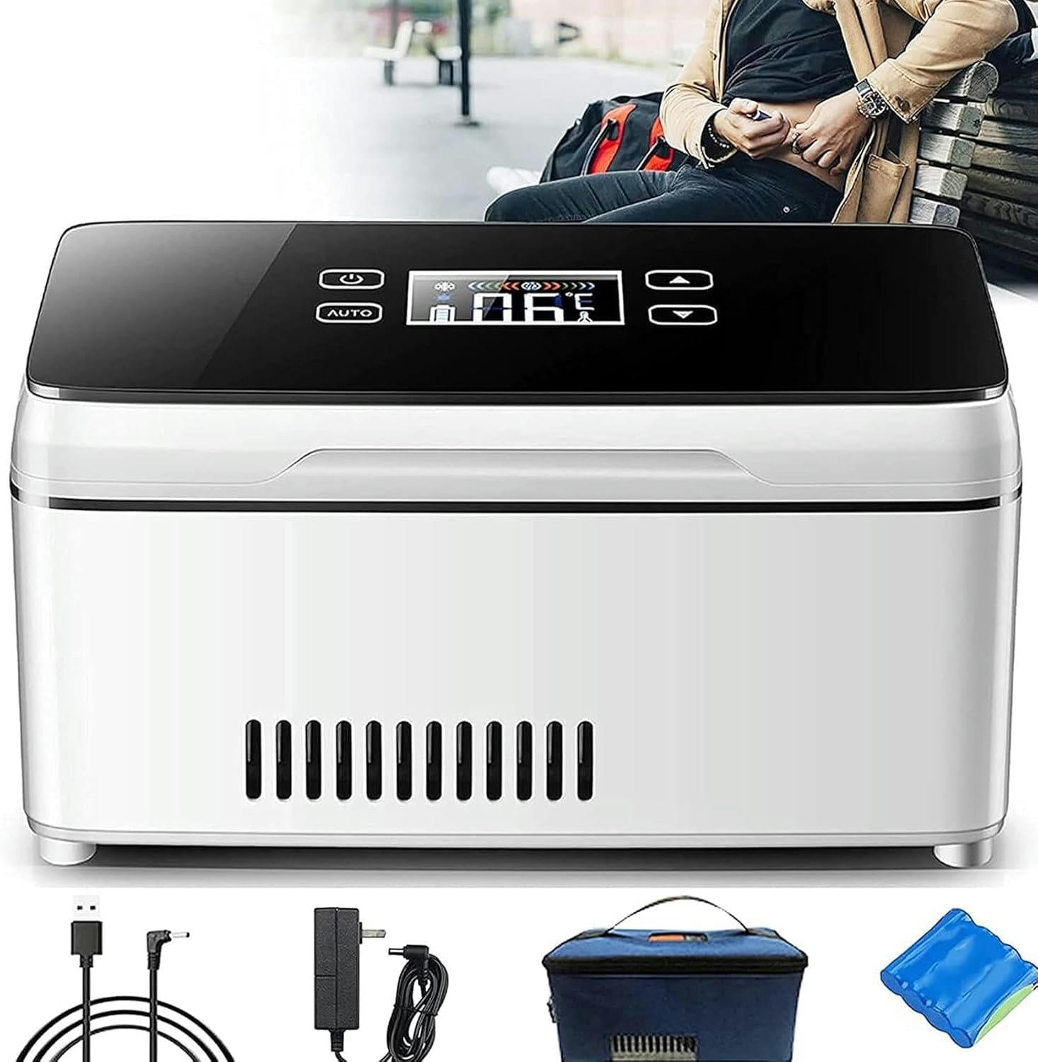 GXCZ Portable Insulin Cooler Refrigerated Box,Large Capacity and LCD ...