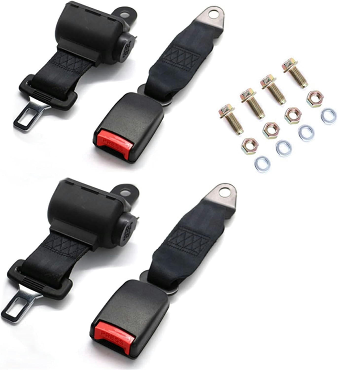 GXCZ Seat Belt 2 Pack Golf Cart Seat Belts Kit, Retractable Seat Belts ...