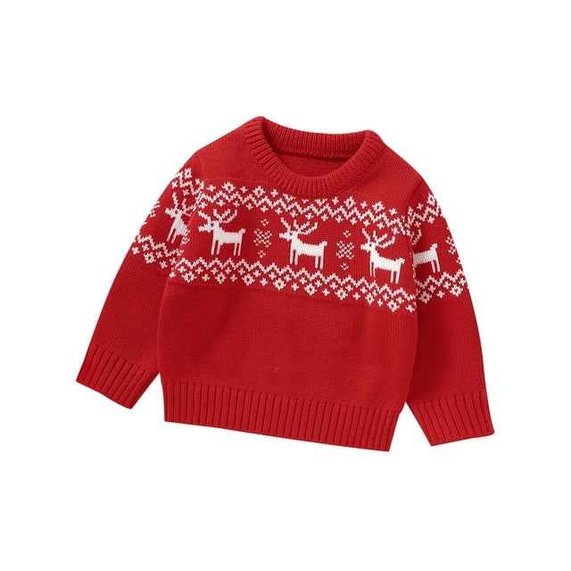 GXFC Baby Boys Girls Christmas Sweaters Toddler Santa Elk Print Special ...